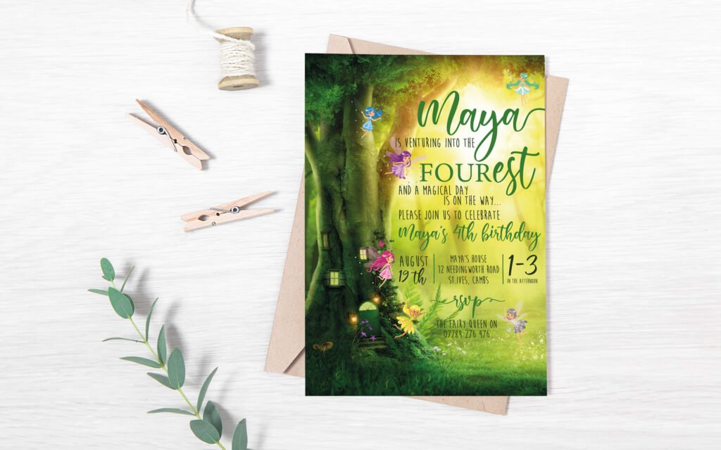 Magical Woodland Fairy Party invitation – Party Doodle