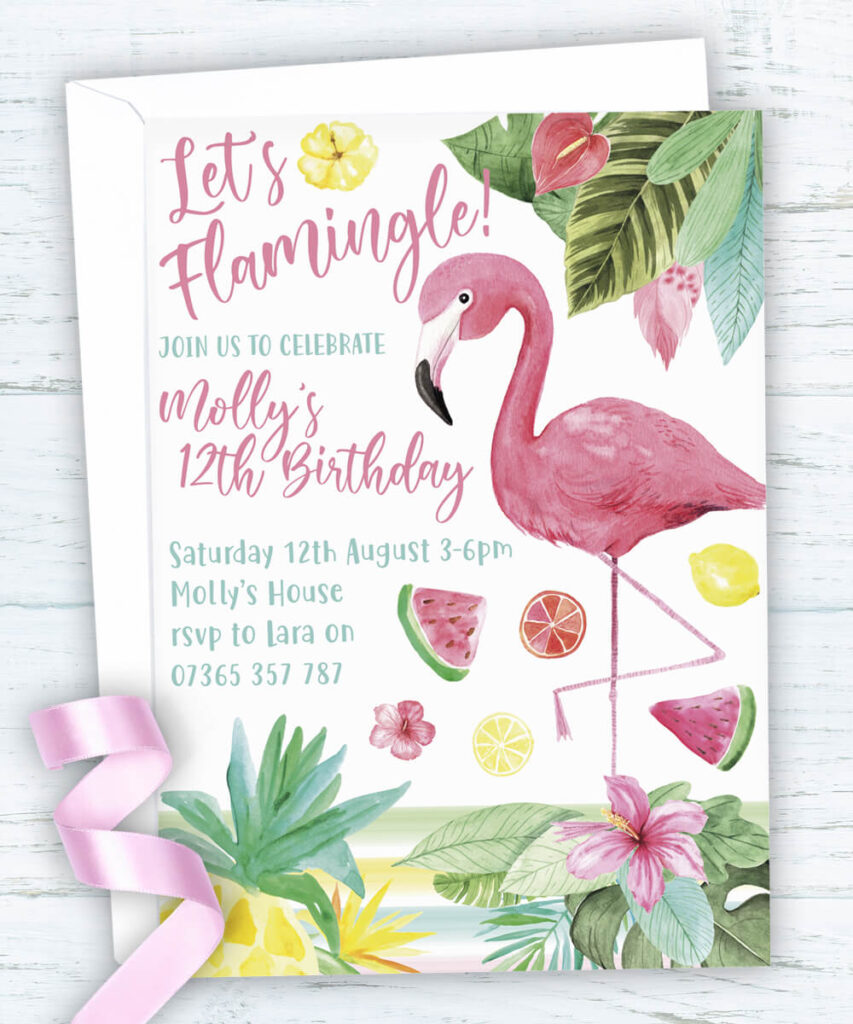 Tropical Flamingo Party Invitation – Party Doodle