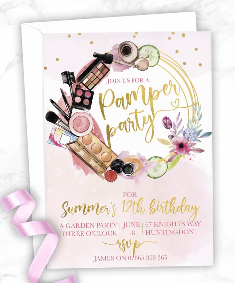 Pamper Party Invitations – Party Doodle