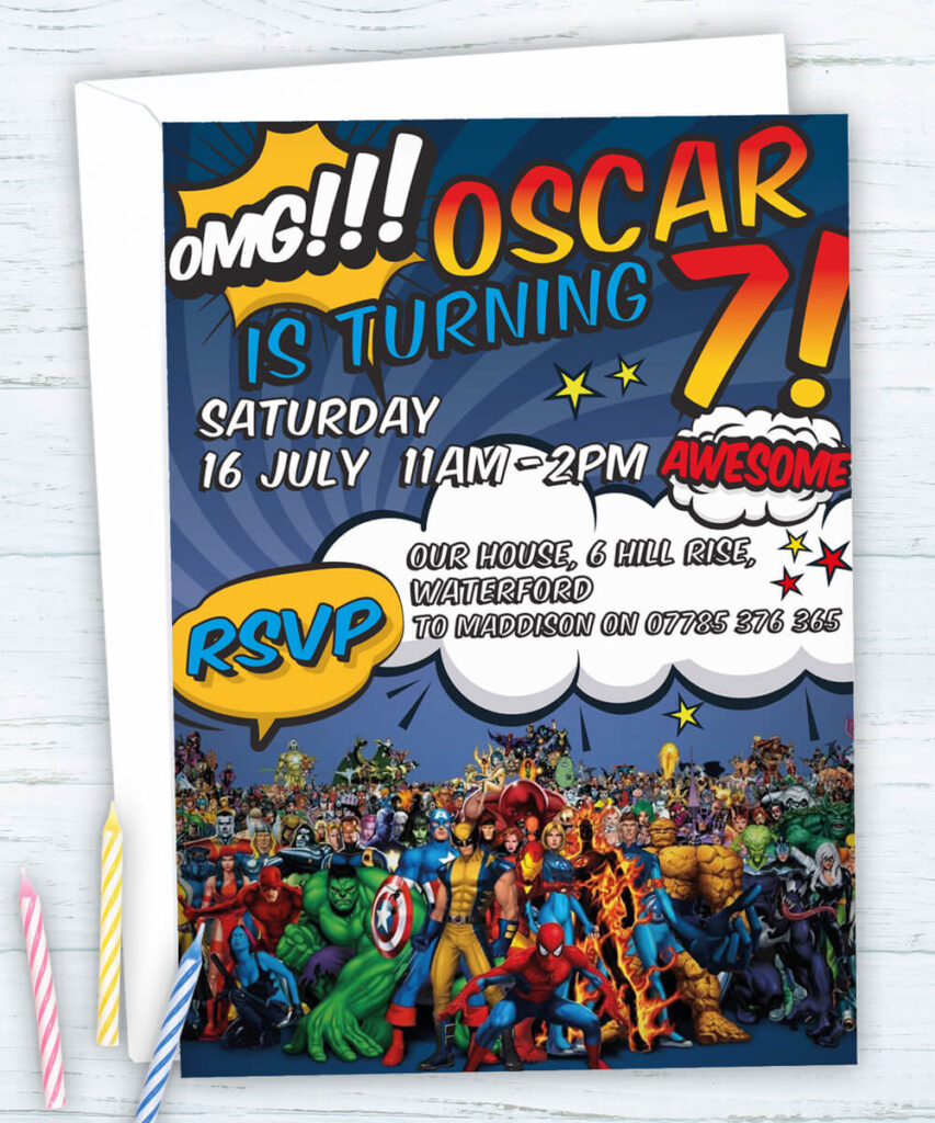 Marvel Superhero Party Invitations – Party Doodle